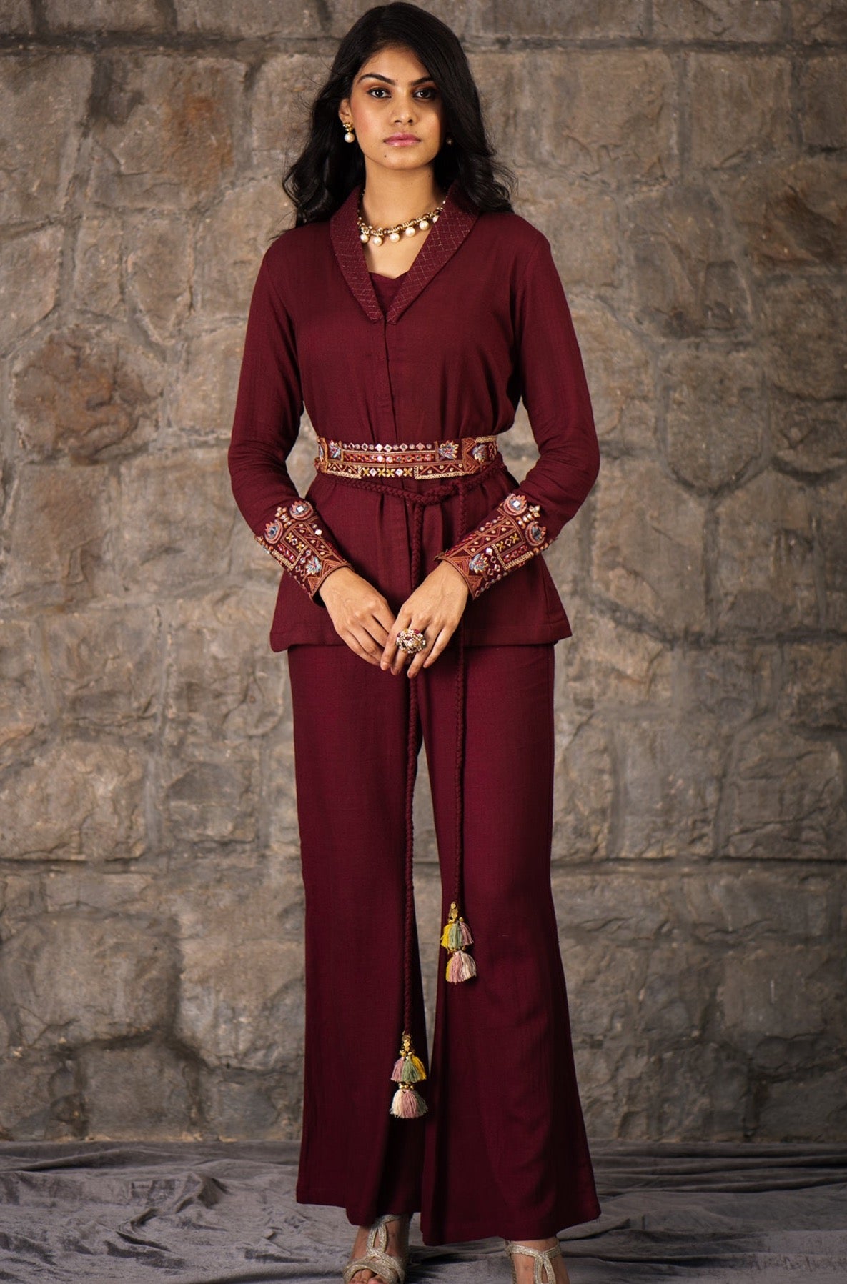 Jashn Belted Coat Set – Inej.in